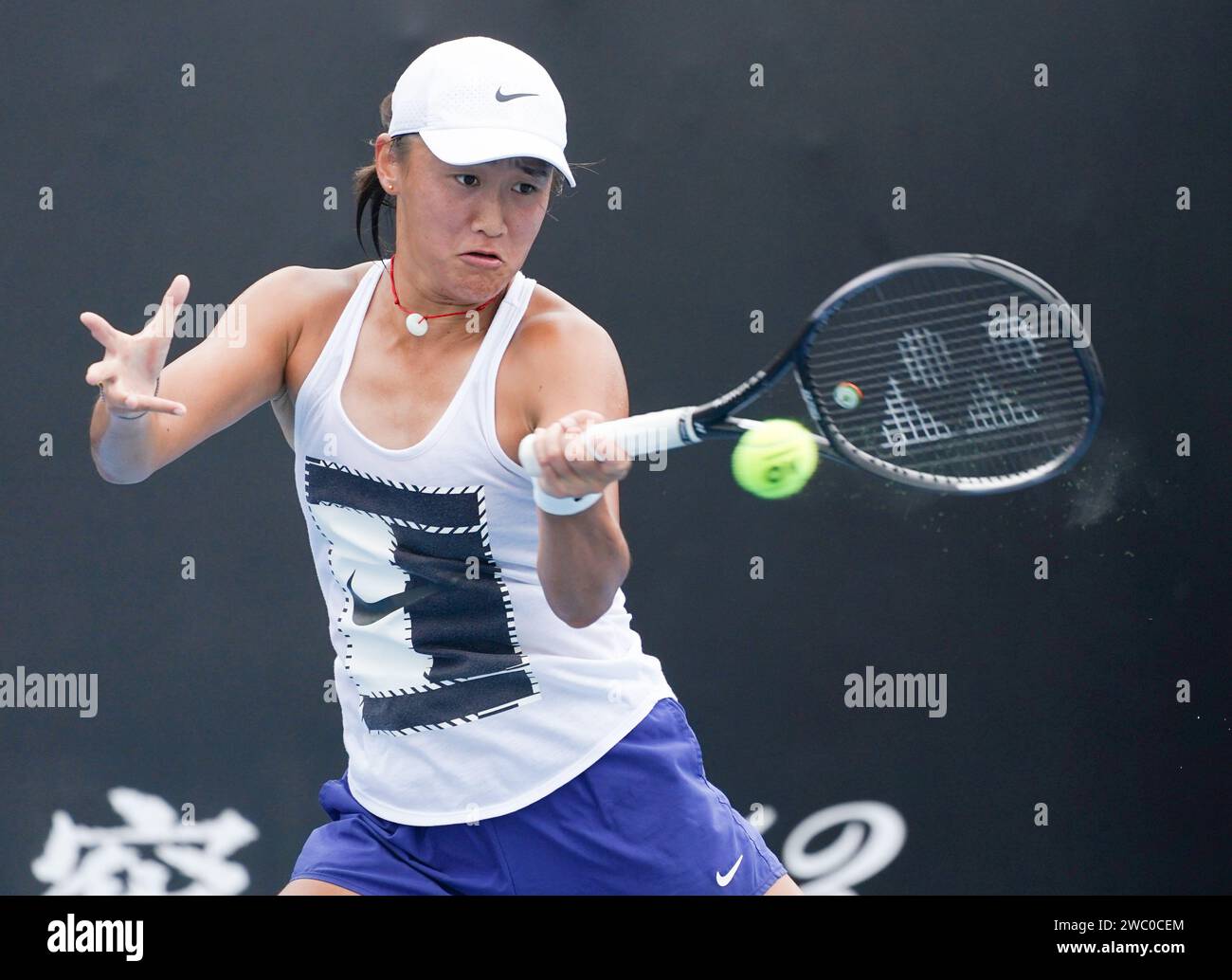 Melbourne, Australia. 13th Jan, 2024. Wang Xiyu of China takes part in ...