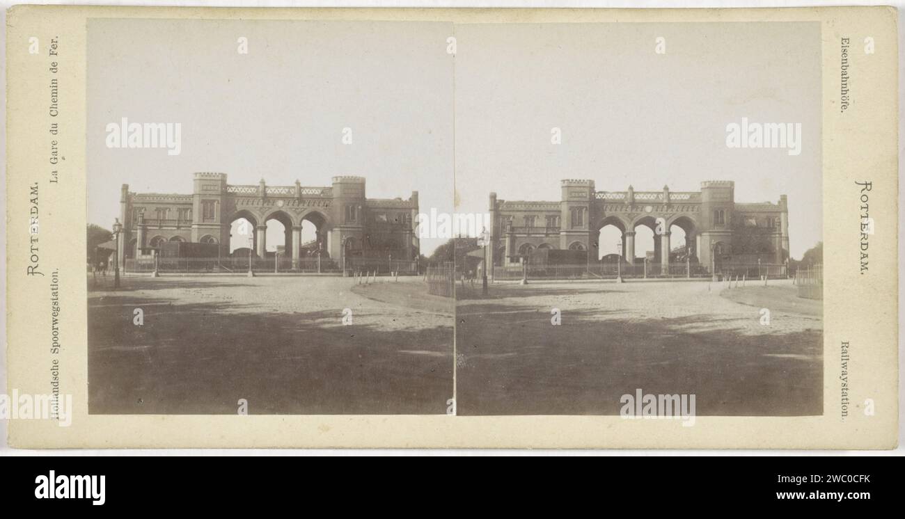 View of Rotterdam Delftsche Poort, Anonymous, 1857 - 1863 stereograph ...