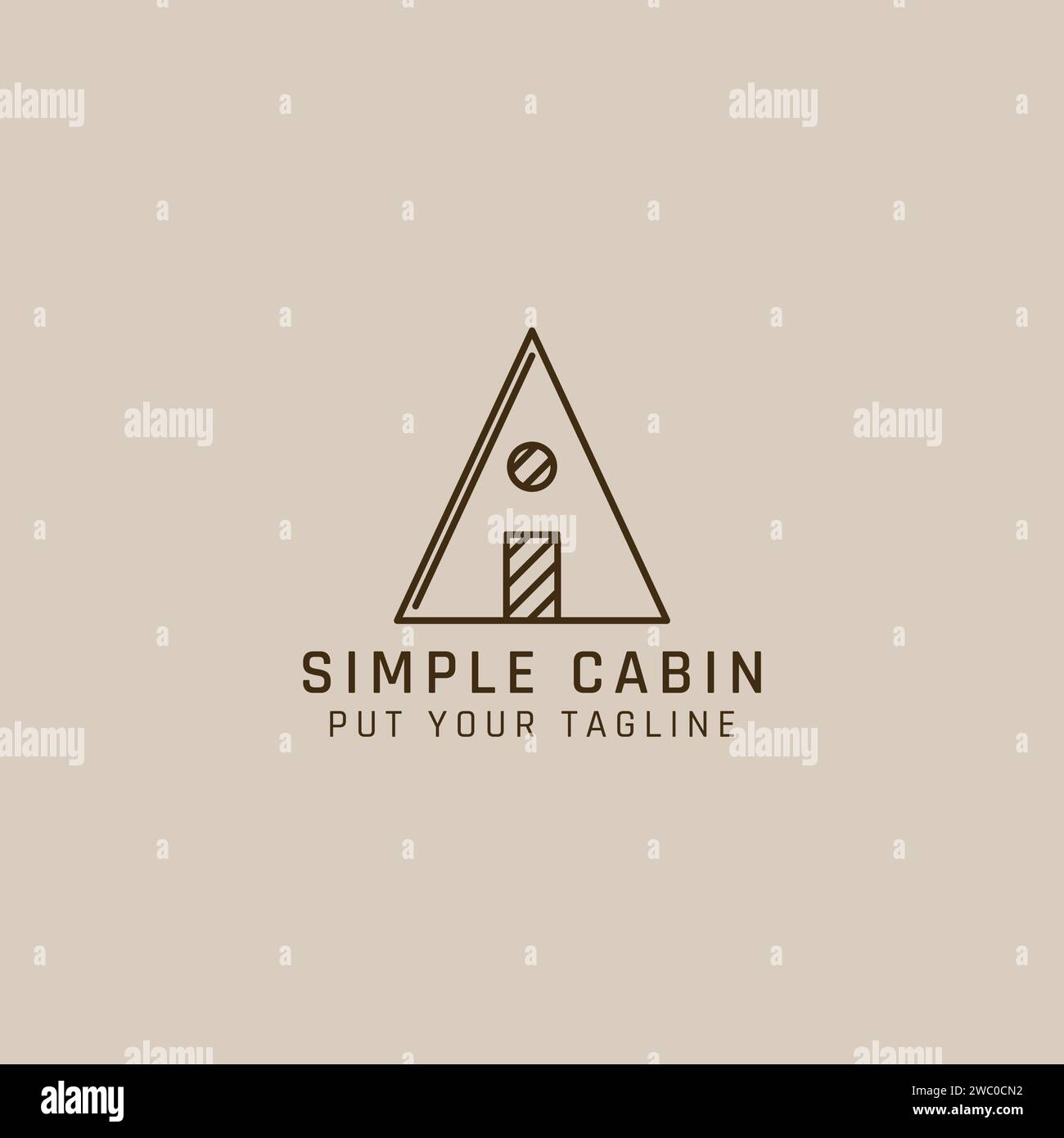 Simple triangular cabin logo with one door and window Stock Vector ...
