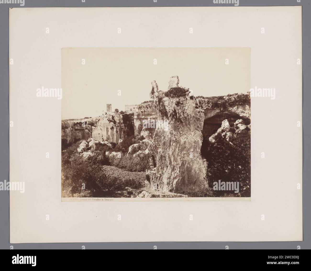 View of Latomie del Paradiso in Syracuse, Sicily, Giorgio Sommer, 1857 ...