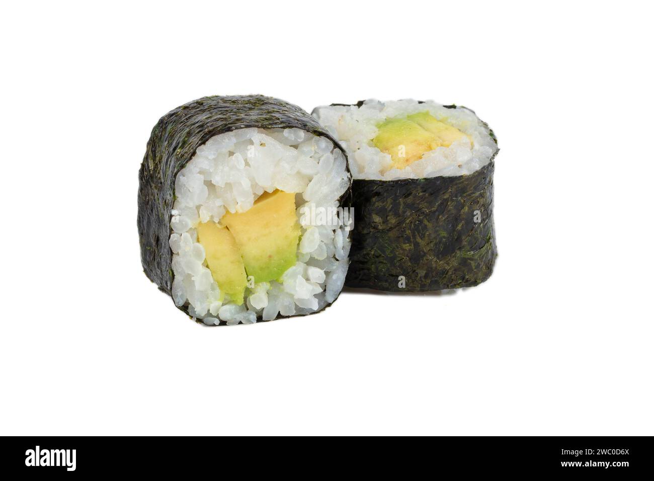 Sushi closeup isolated on white background. Sushi with seaweed nori ...