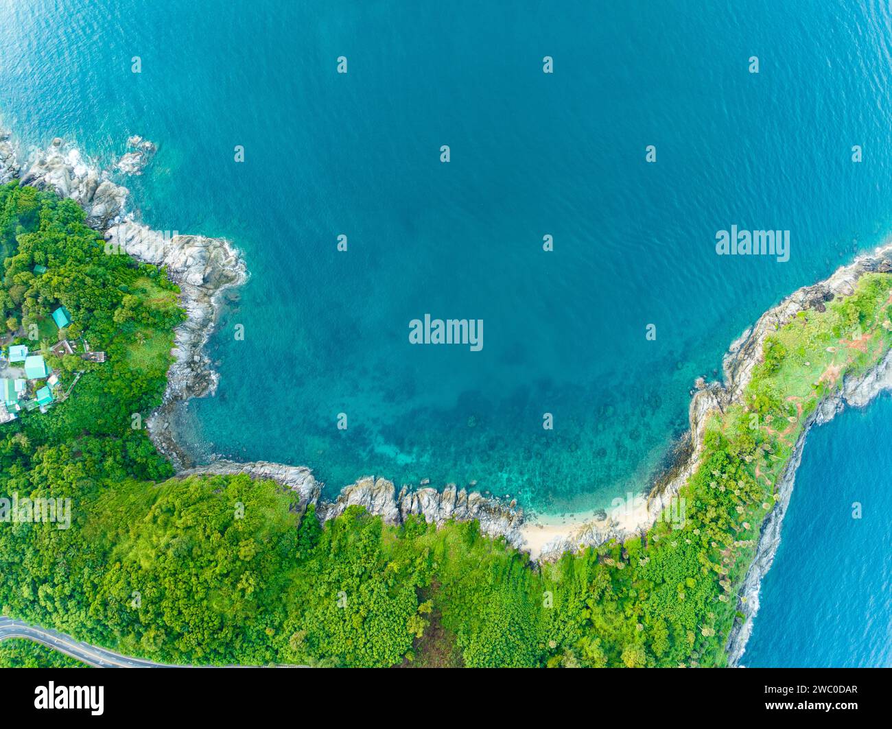 Aerial view seashore with mountains at Phuket Thailand, Beautiful ...