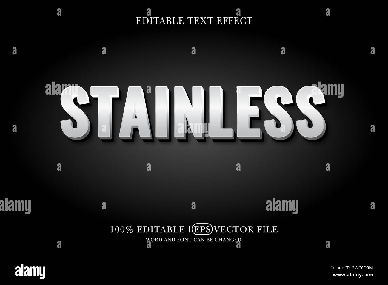 Stainless title background Editable text effect, 3d text template Stock Vector Image & Art - Alamy