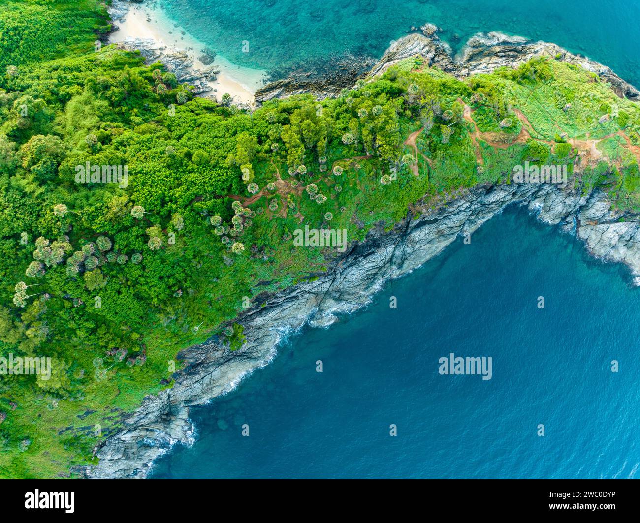Aerial view seashore with mountains at Phuket Thailand, Beautiful ...