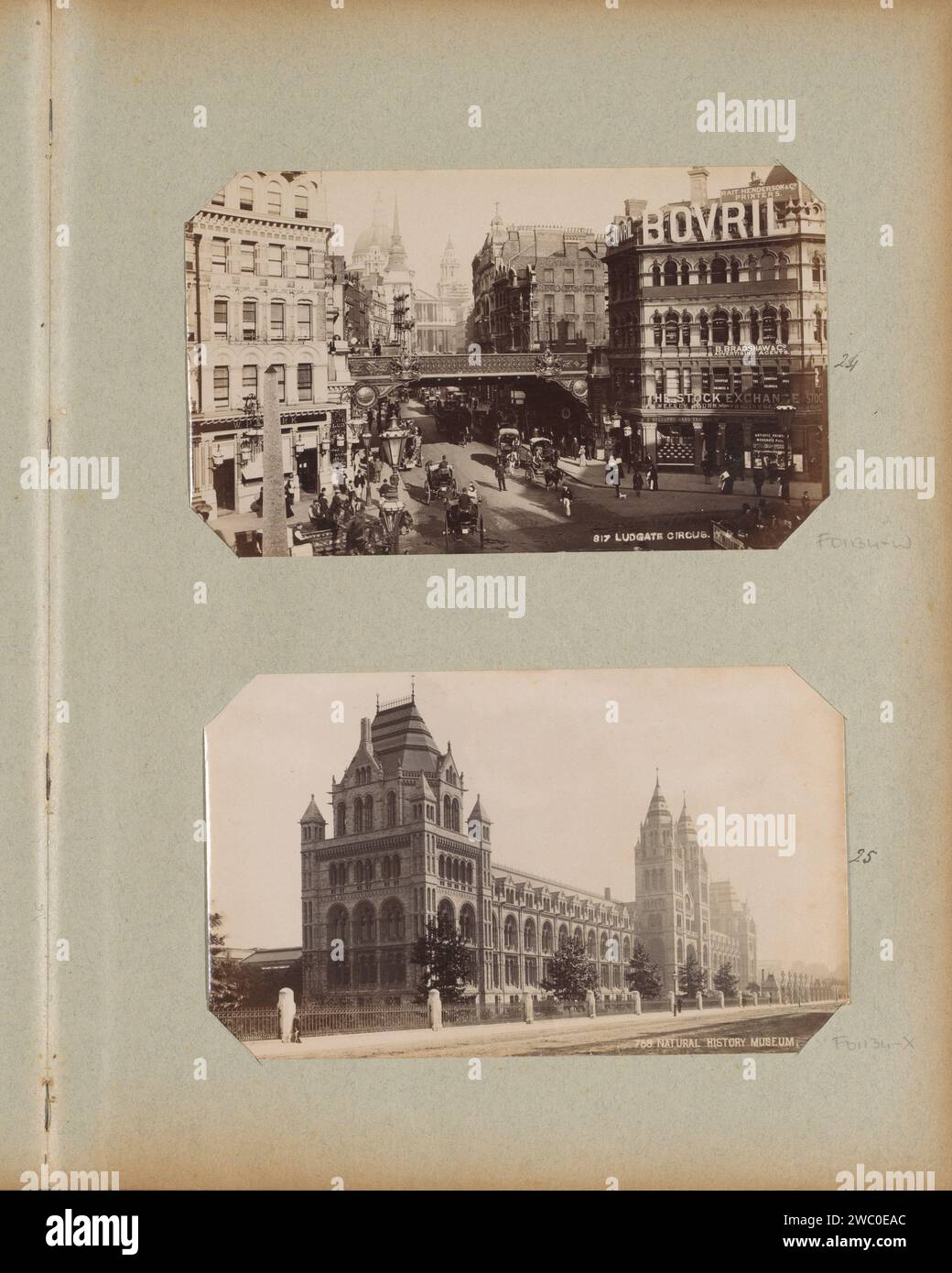 Street face with a railway bridge at Ludgate Circus in London, c. 1880 ...
