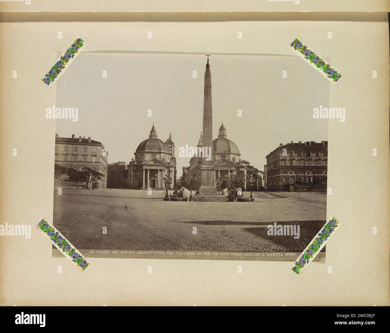 Piazza del Popolo in Rome Geziendi Richting Via del Corso, c. 1860 - c ...