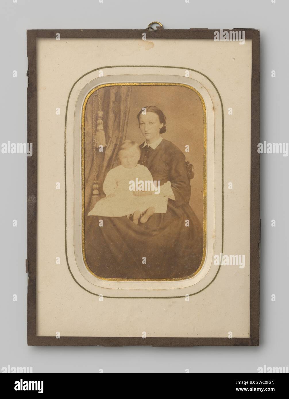 Portrait of an unknown mother with child, 1880 - 1900 photograph. frame ...