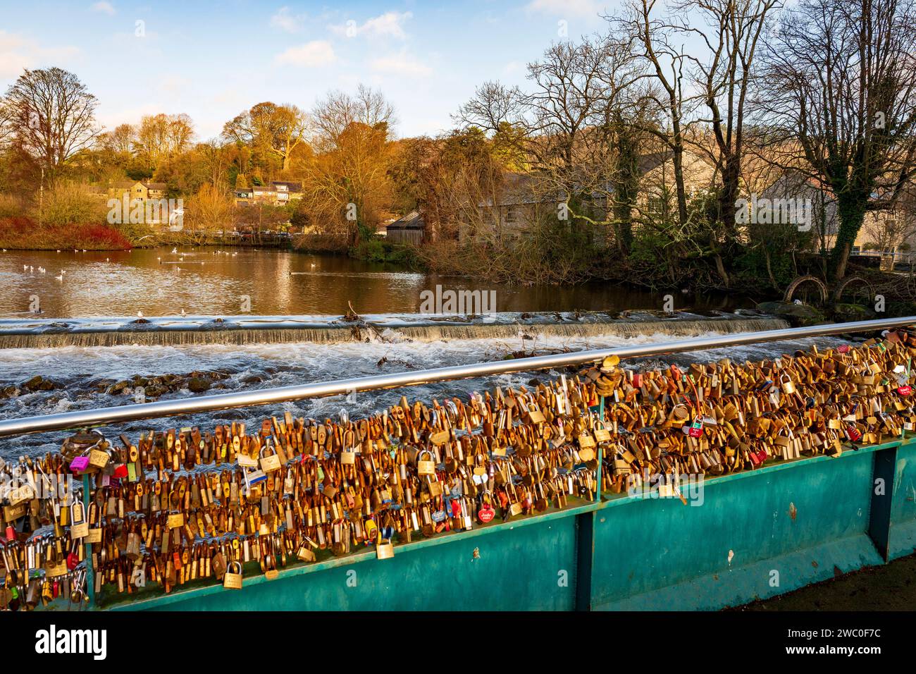 The Love Lock Bridge, Bakewell, Derbyshire, England Stock Photo - Alamy