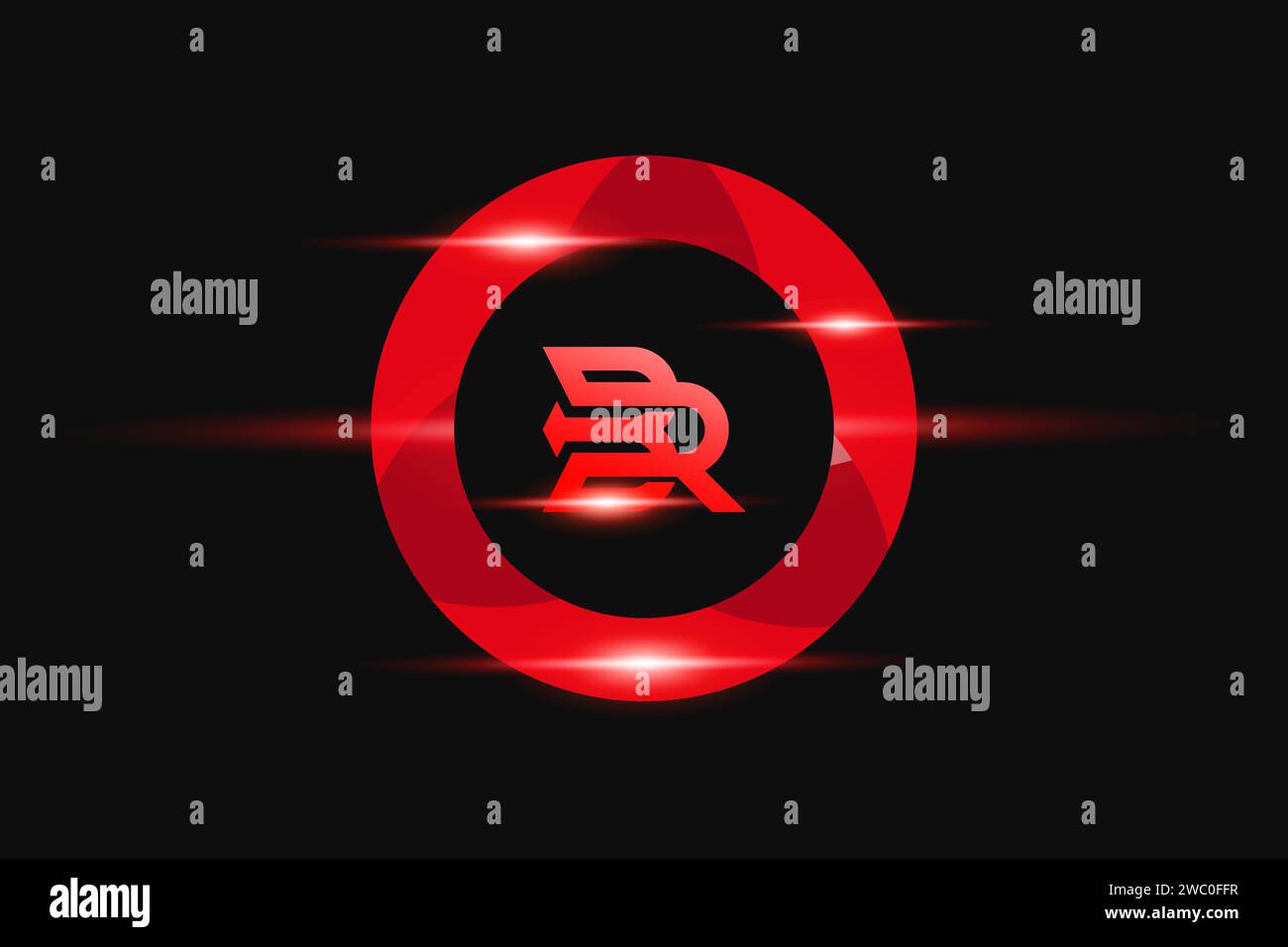 BR Red logo Design. Vector logo design for business Stock Vector Image ...