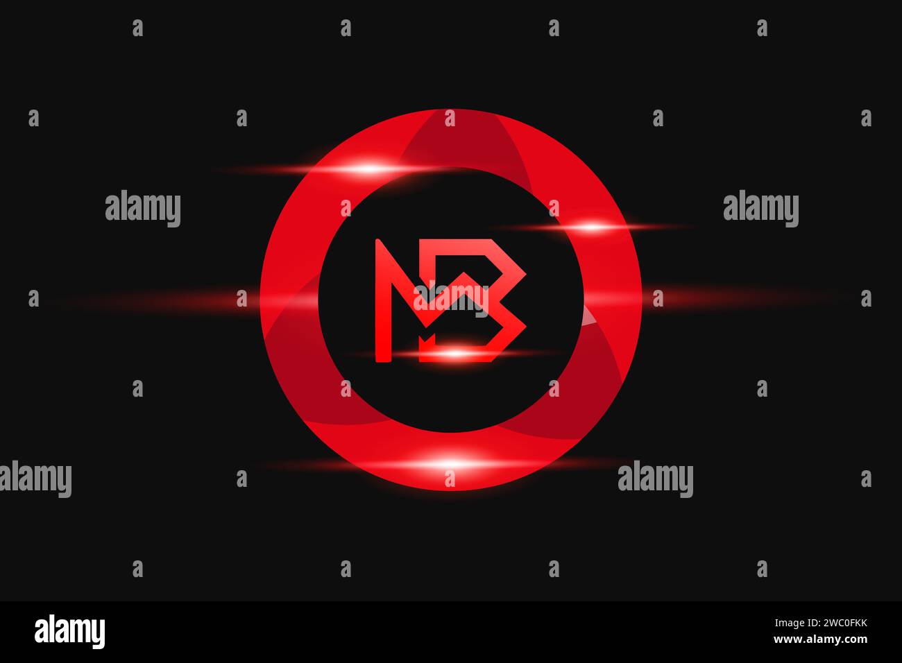 BM Red logo Design. Vector logo design for business Stock Vector Image ...