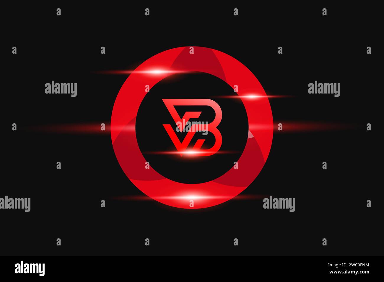 BV Red logo Design. Vector logo design for business Stock Vector Image ...