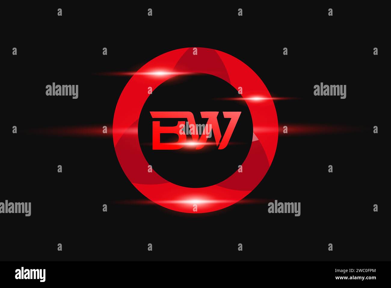 BW Red logo Design. Vector logo design for business Stock Vector Image ...