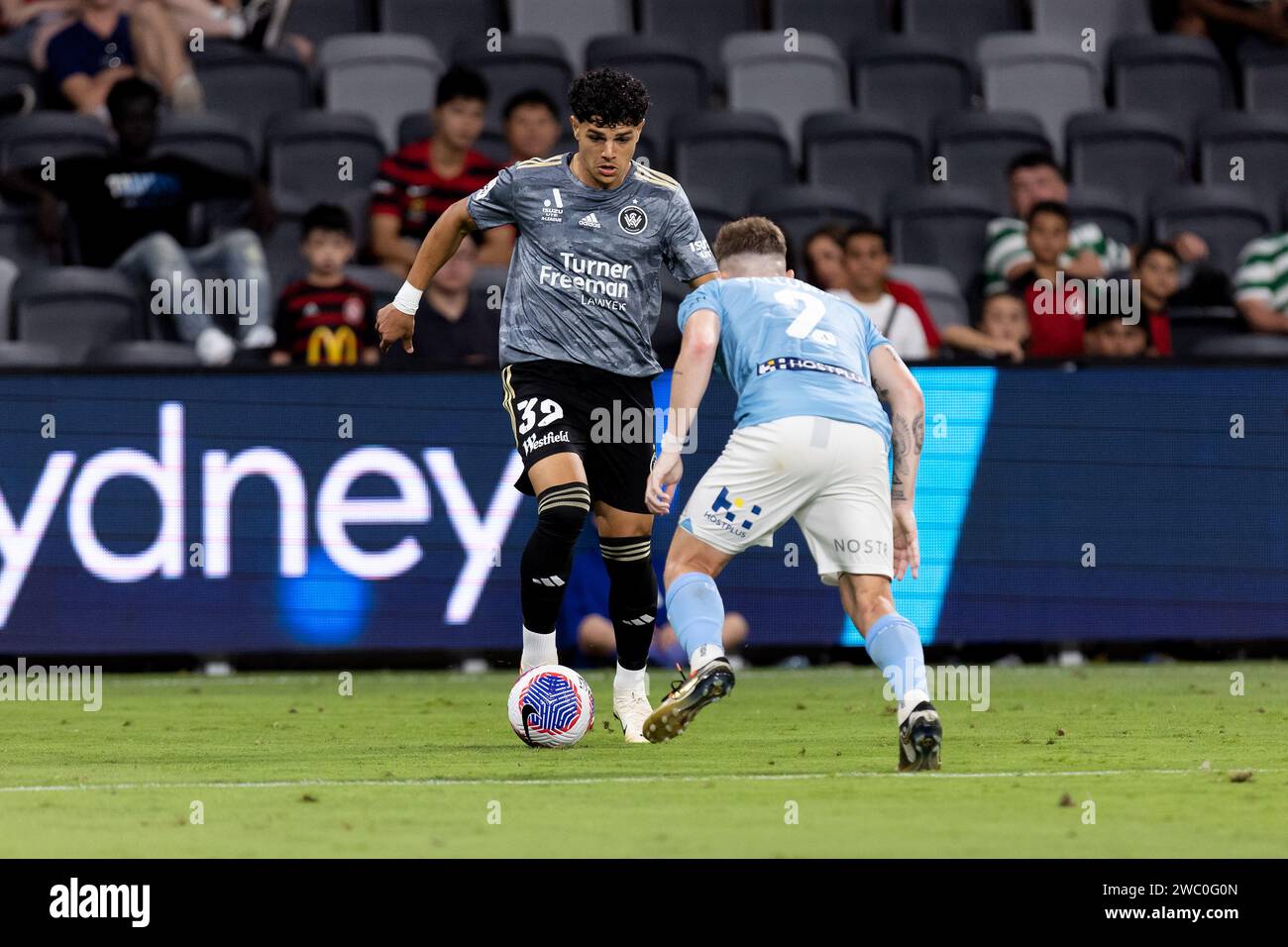 Sydney, Australia, 12 January, 2024. Marcus Younis of Western Sydney ...