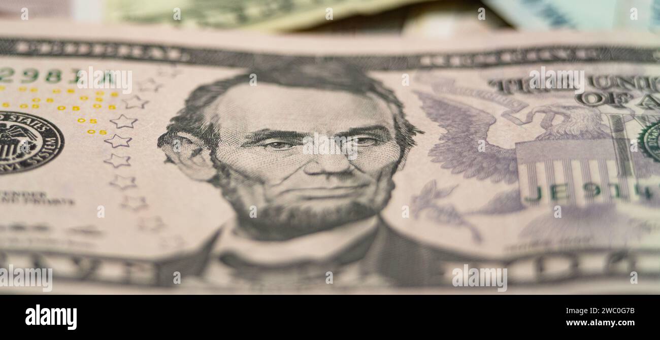 Closeup Money background,US dollar banknote background, Money scattered ...
