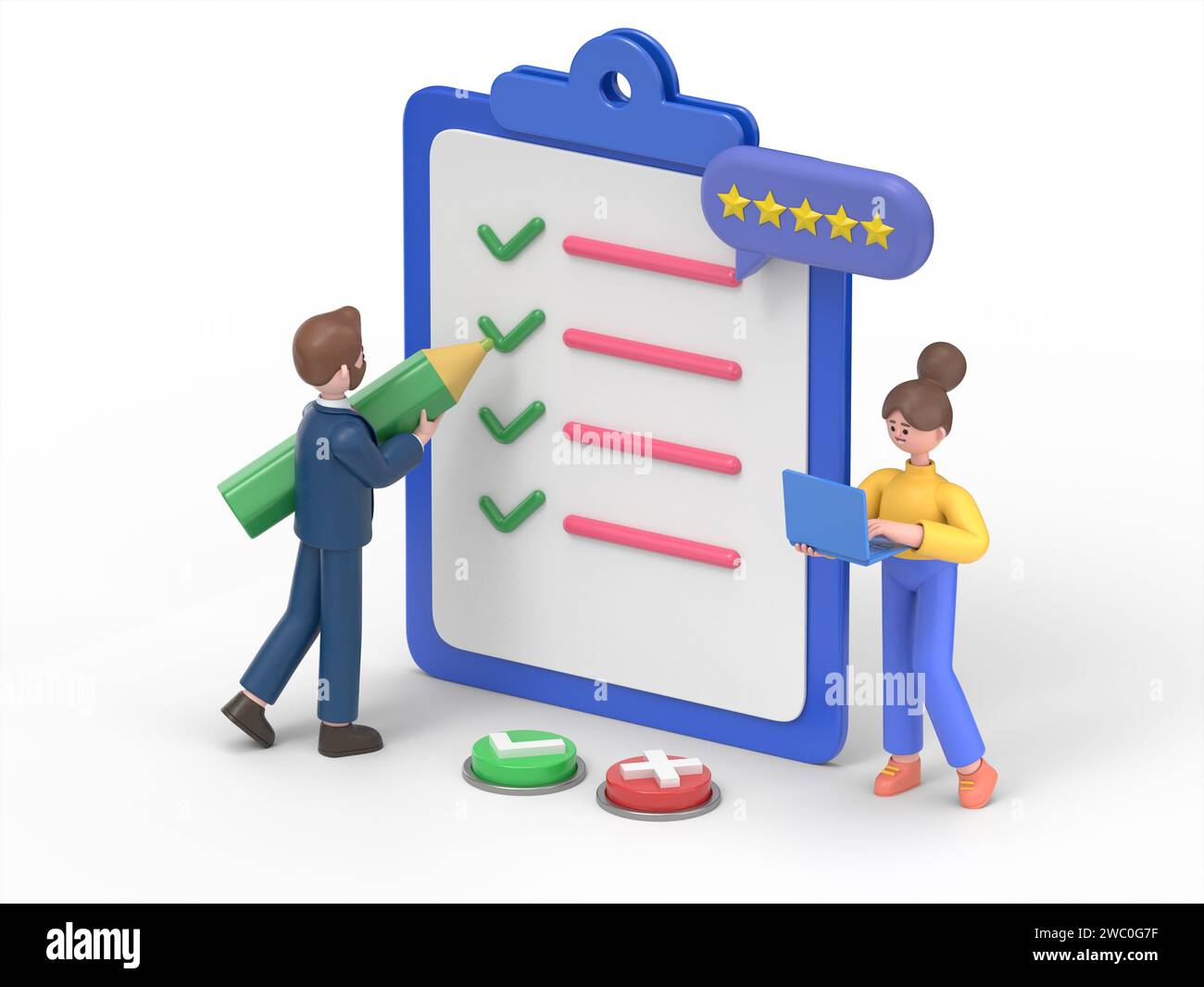 People Characters Filling Test in Customer Survey Form. Woman and Man ... People Characters Filling Test in Customer Survey Form. Woman and Man ...