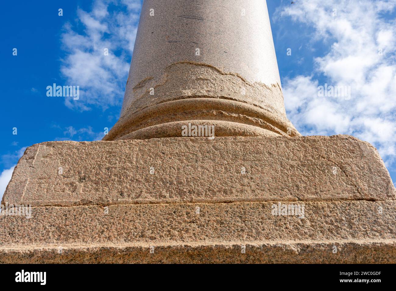 The Greek inscription on the basement of Pompey's pillar on territory ...