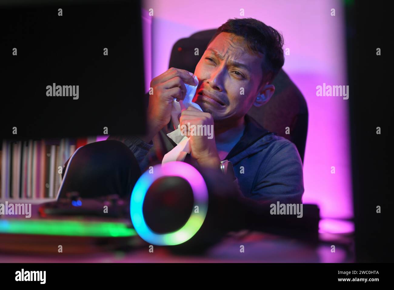 Man crying tears cinema hi-res stock photography and images - Alamy