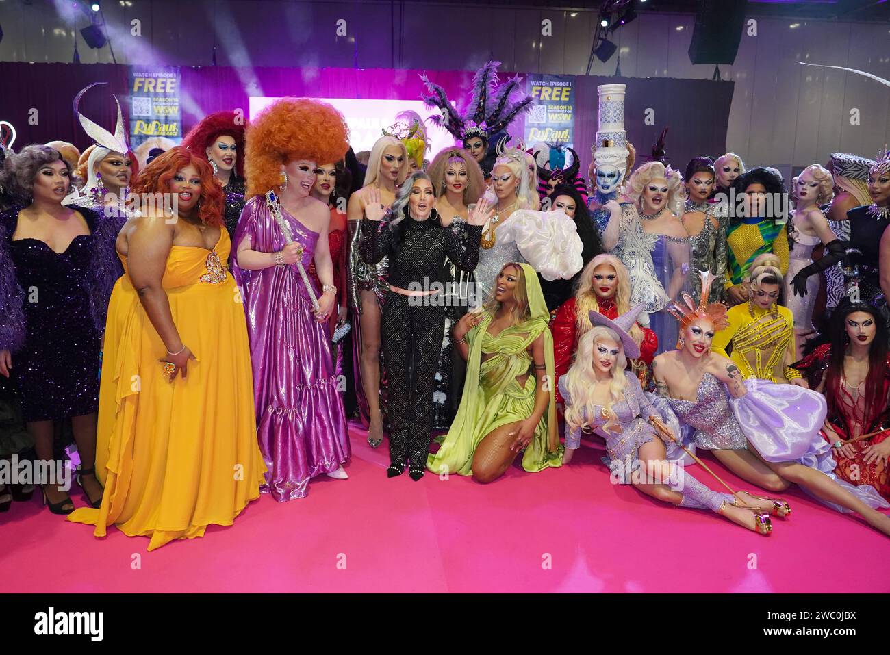 Michelle Visage (centre) attending the opening of RuPaul's DragCon UK ...