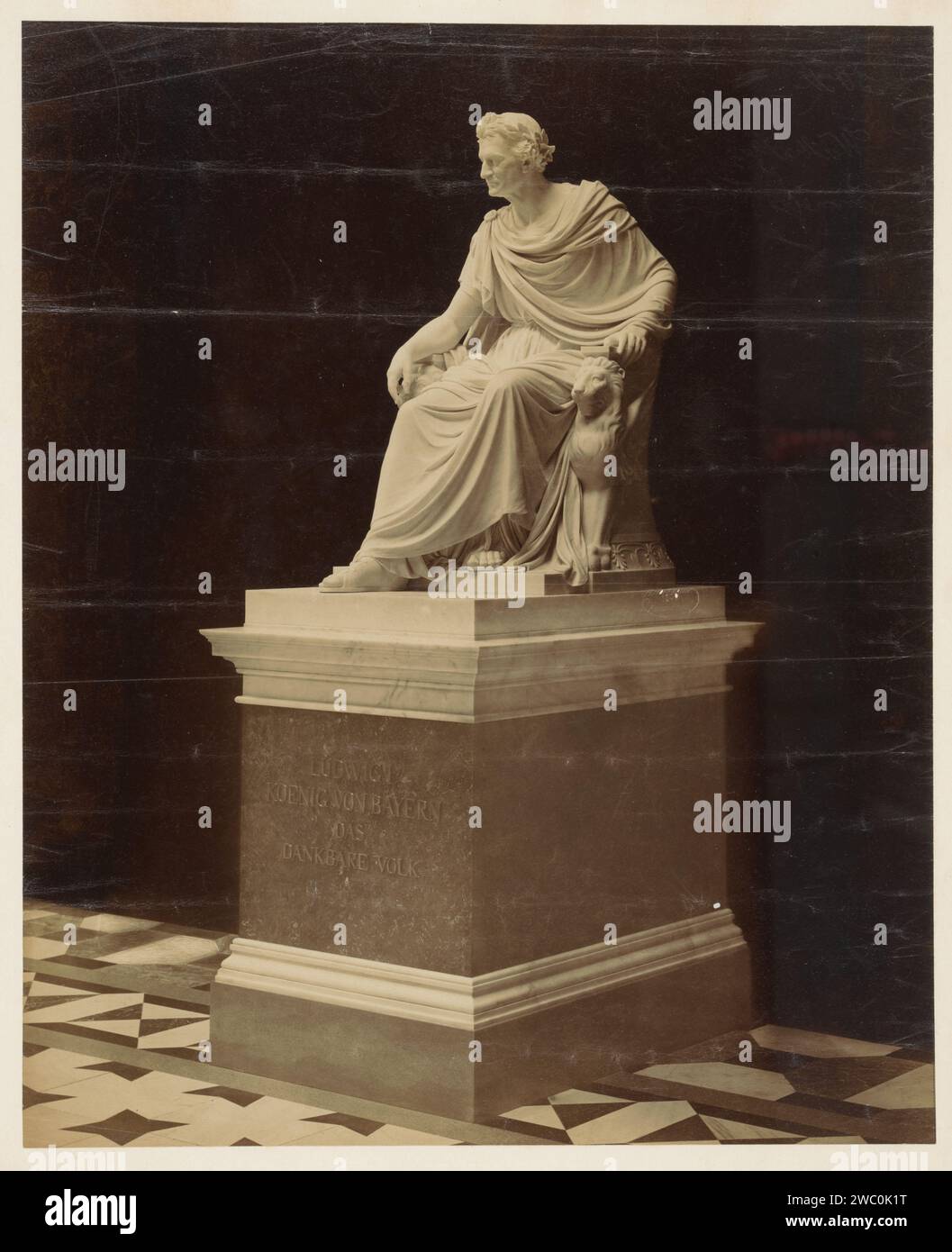 Sculpture of King Ludwig von Bayern in the Walhalla in Donaustauf, H ...