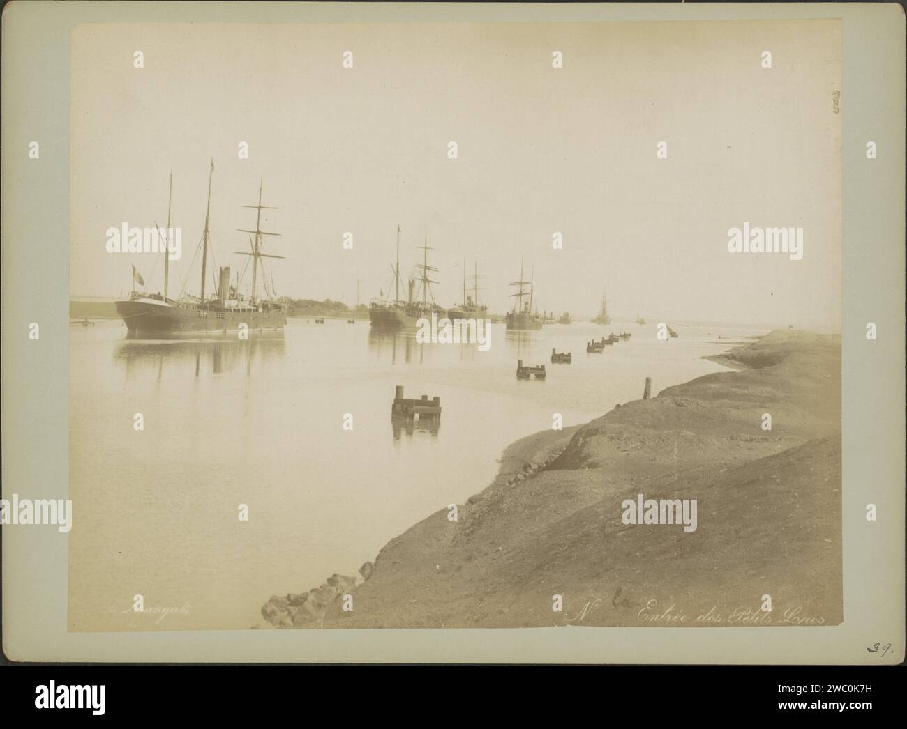Ships on the Suez Canal at Lakes, C. & G. Zangaki, c. 1870 - c. 1890 ...