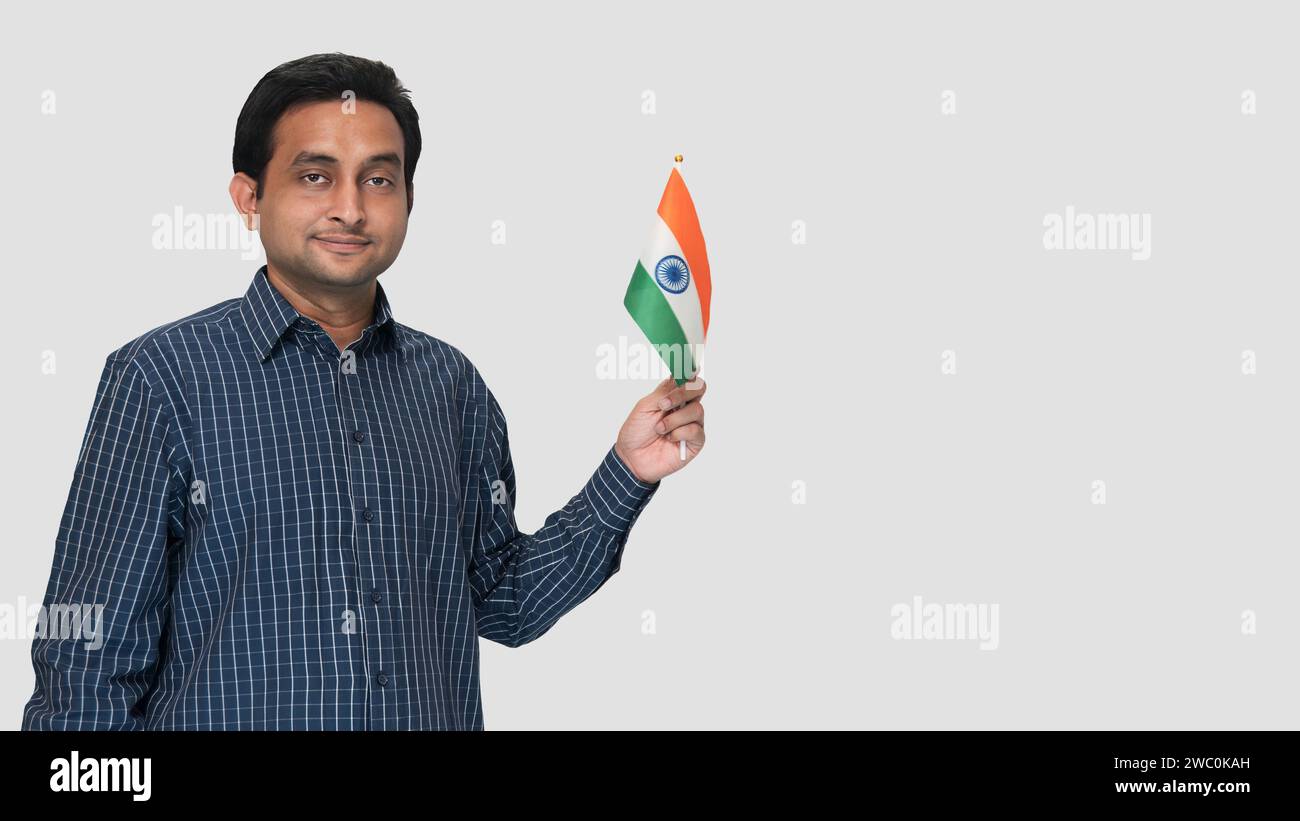 Man running indian flag in hi-res stock photography and images - Alamy