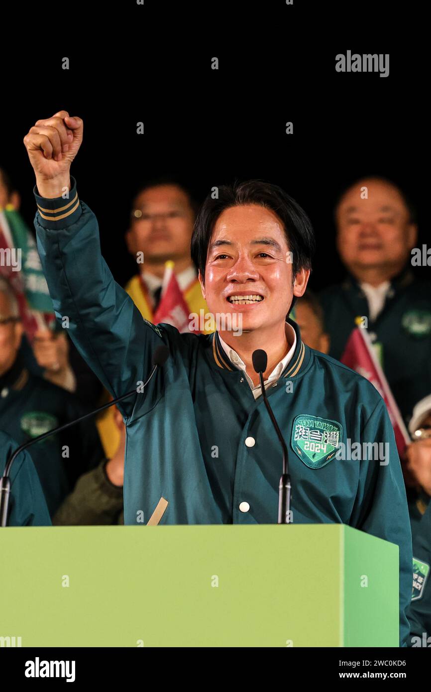 Taipei, Taiwan. 11th Jan, 2024. Lai Ching-te, the presidential ...