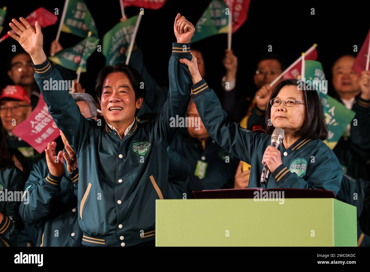 Taipei, Taiwan. 11th Jan, 2024. Lai Ching-te, the presidential ...