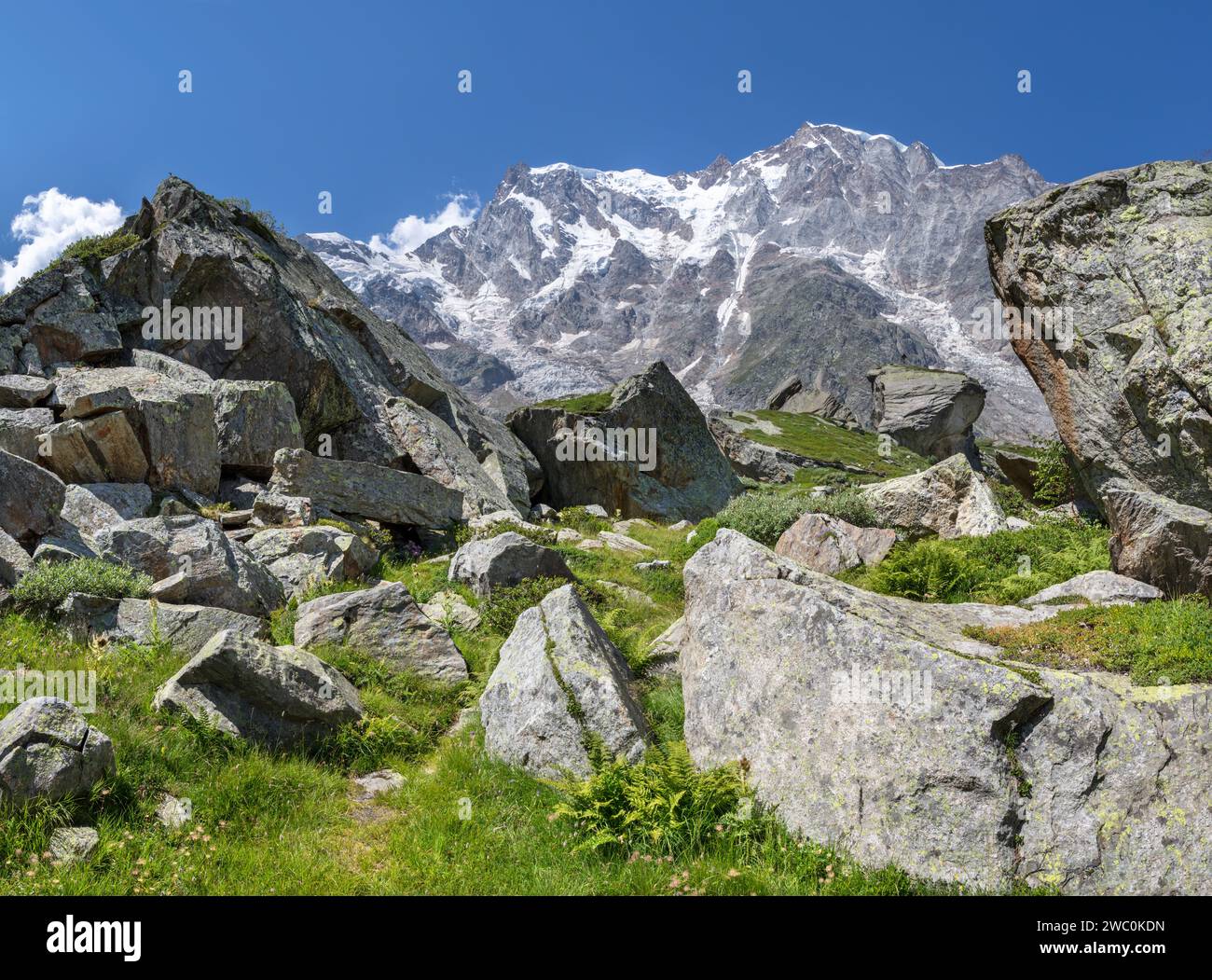 The Monte Rosa and Punta Gnifetti paks - Valle Anzasca valley Stock ...