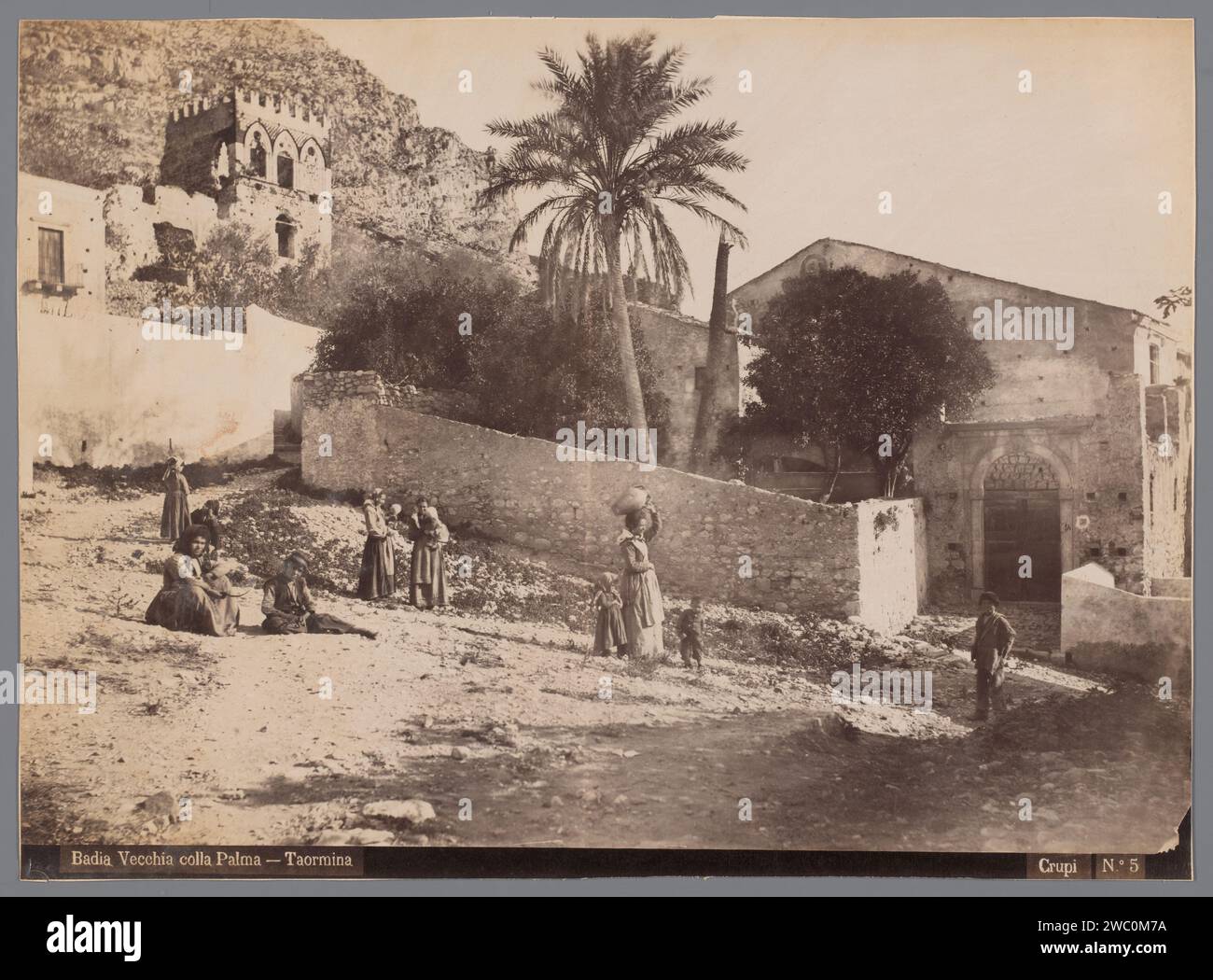 View of Badia Vecchia in Taormina, Italy, Giovanni Crupi, 1851 - 1900 ...