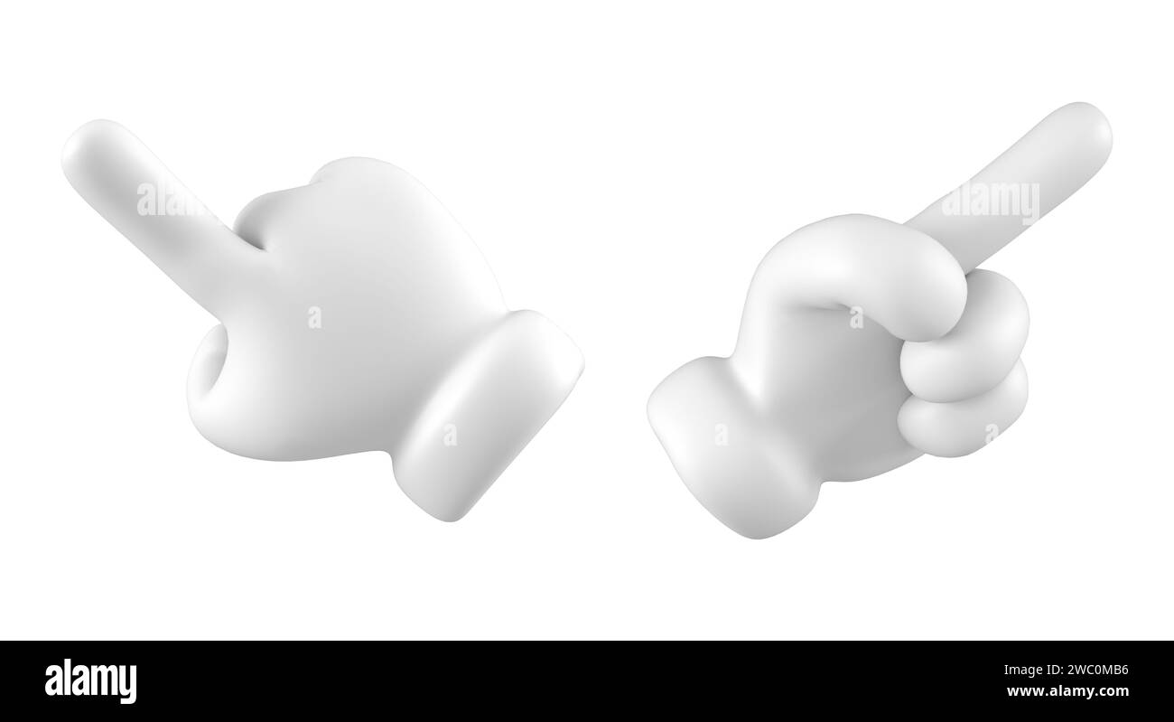 White emoji cute hand showing left and right or pointing gesture ...