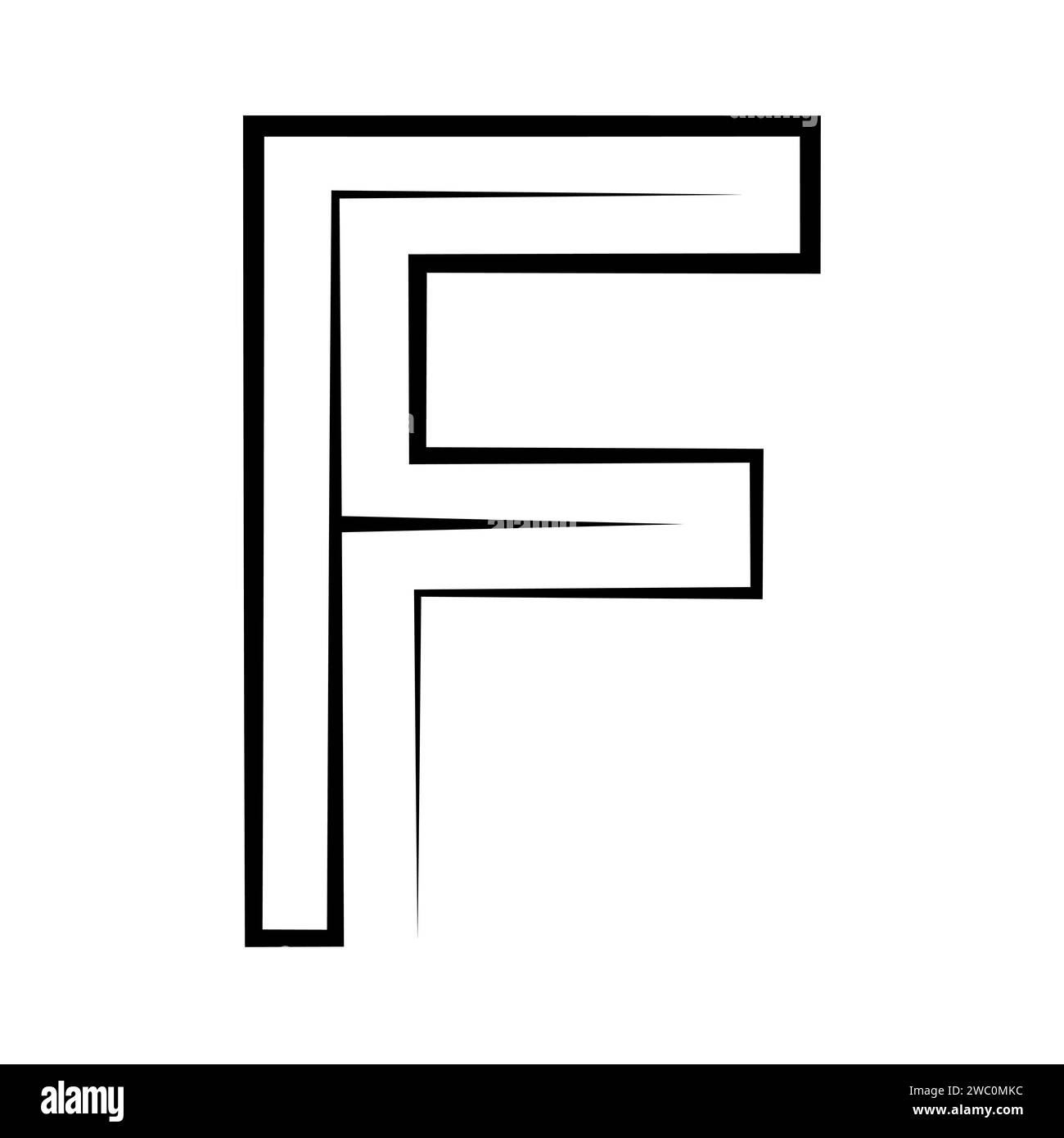 F logo studio letter f one line icon logotype font Stock Vector Image ...