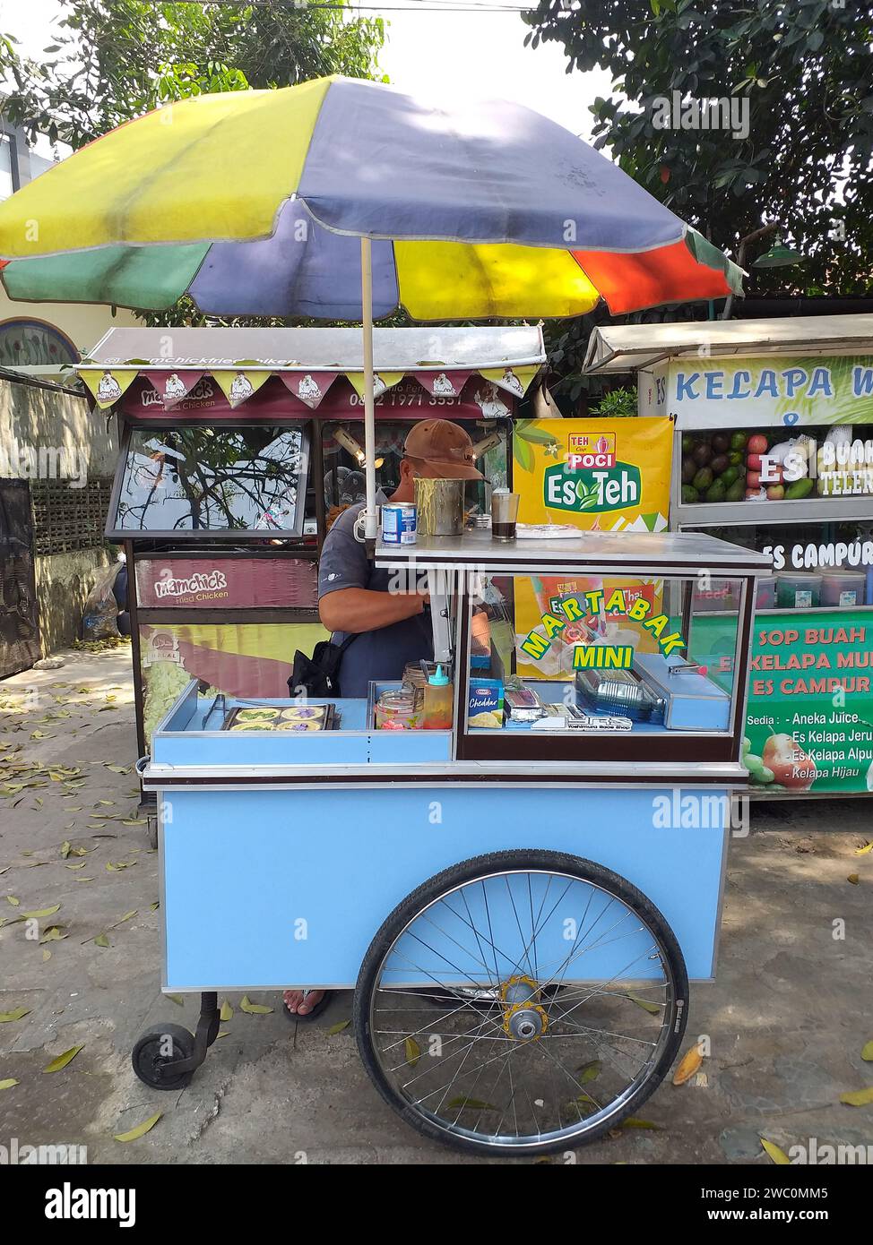 Indonesian Street Food Cart or Gerobak, a traditional push cart in ...