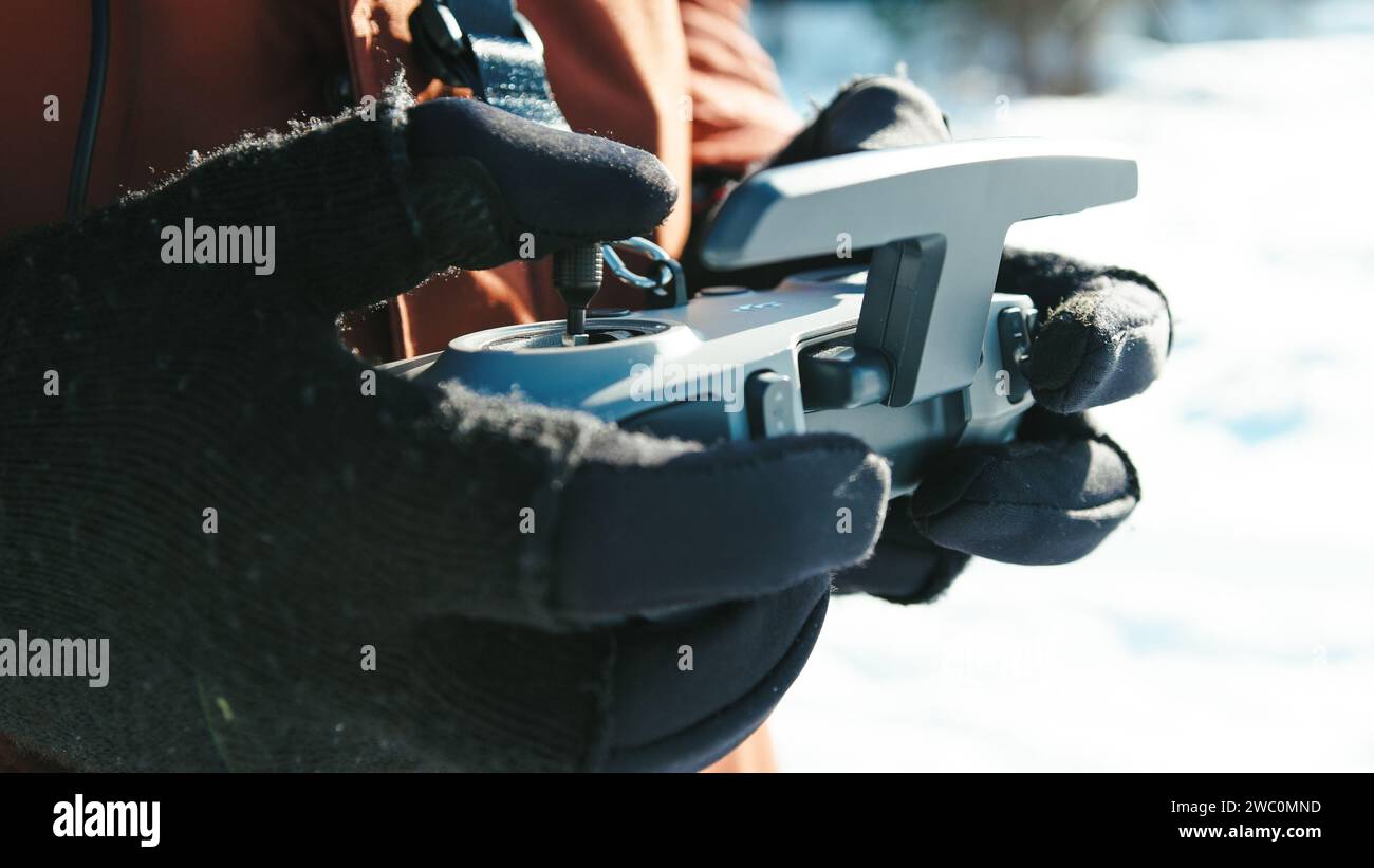 Drone Pilot with remote controller Stock Photo - Alamy