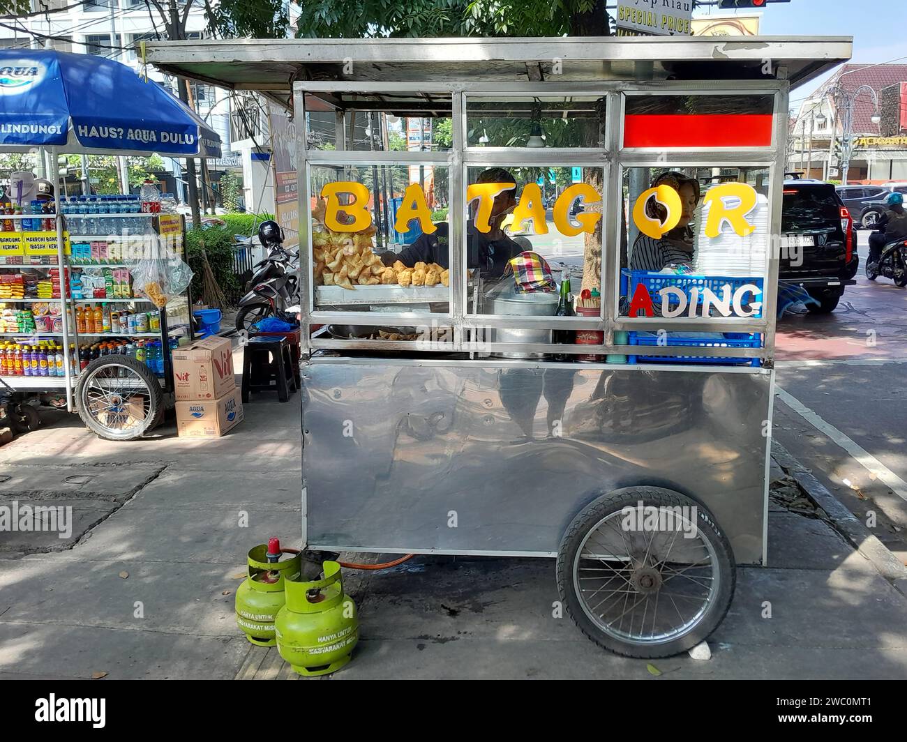 Indonesian Street Food Cart or Gerobak, a traditional push cart in ...
