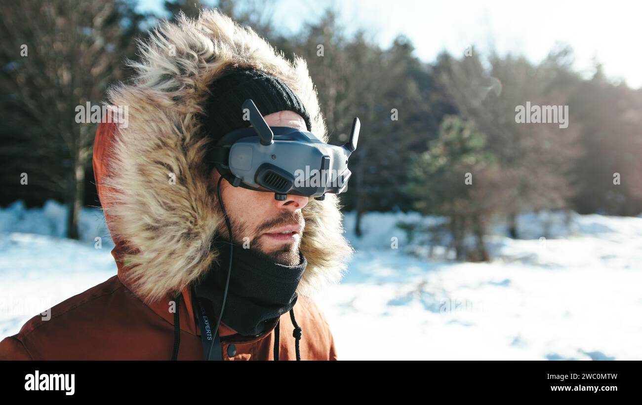 Fpv Drone pilot in action Stock Photo - Alamy