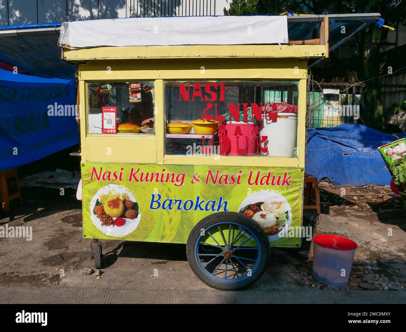 Indonesian Street Food Cart or Gerobak, a traditional push cart in ...