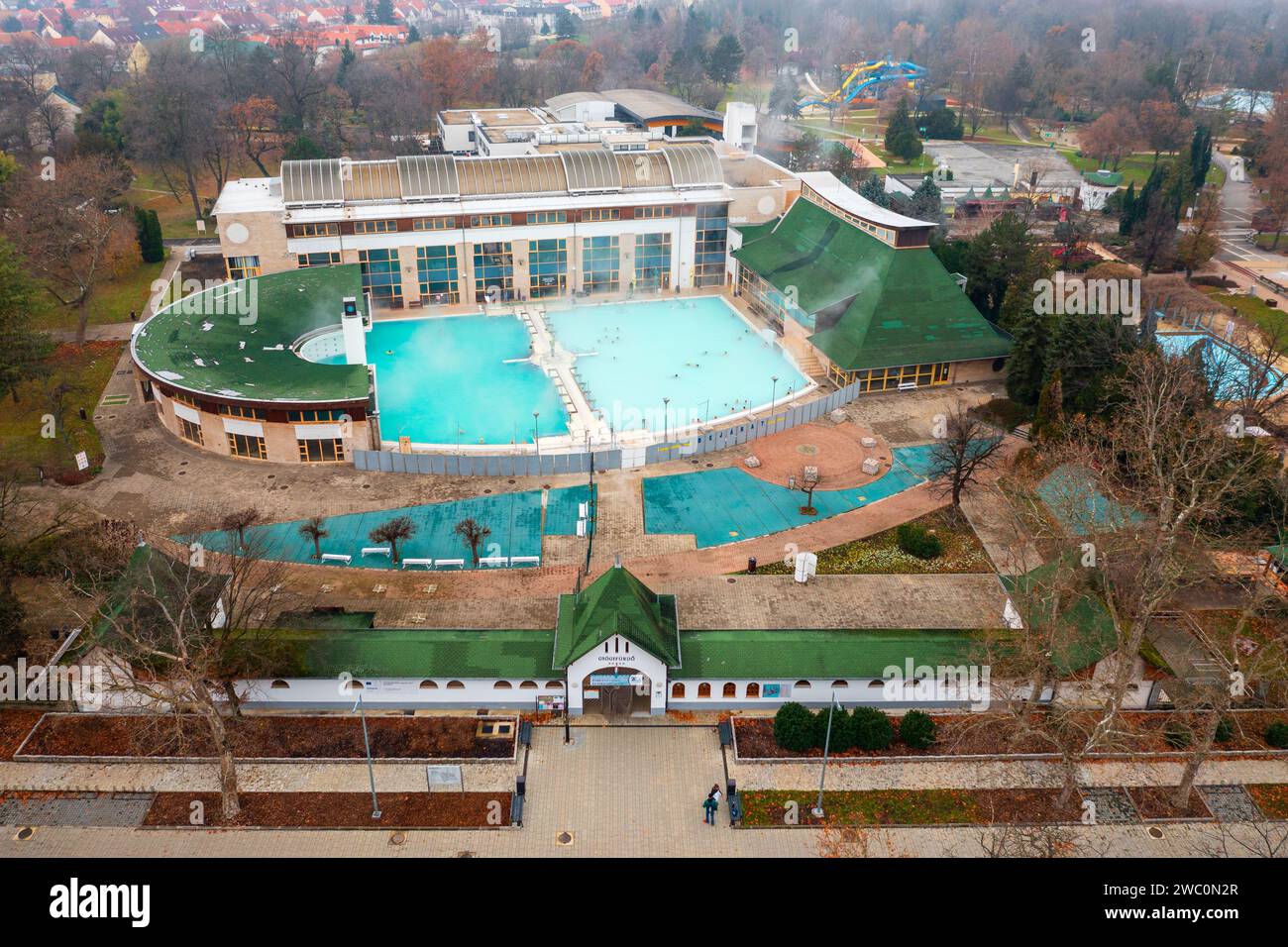 Aerial view about the thermal bath at Harkany, Hungary Stock Photo - Alamy