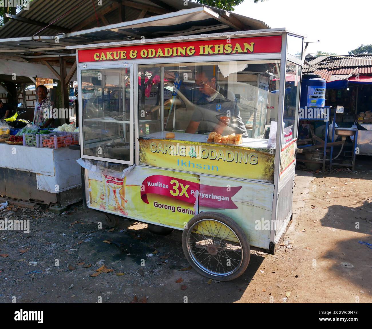 Indonesian Street Food Cart or Gerobak, a traditional push cart in ...