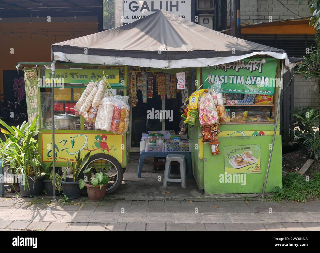 Indonesian Street Food Cart or Gerobak, a traditional push cart in ...