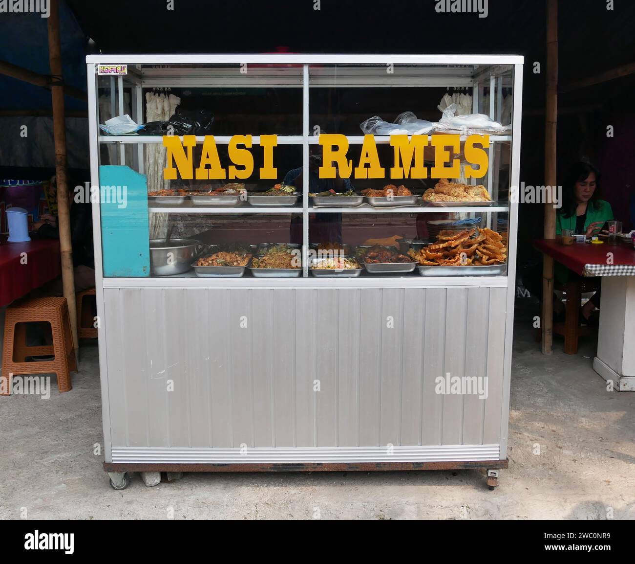 Indonesian Street Food Cart or Gerobak, a traditional push cart in ...
