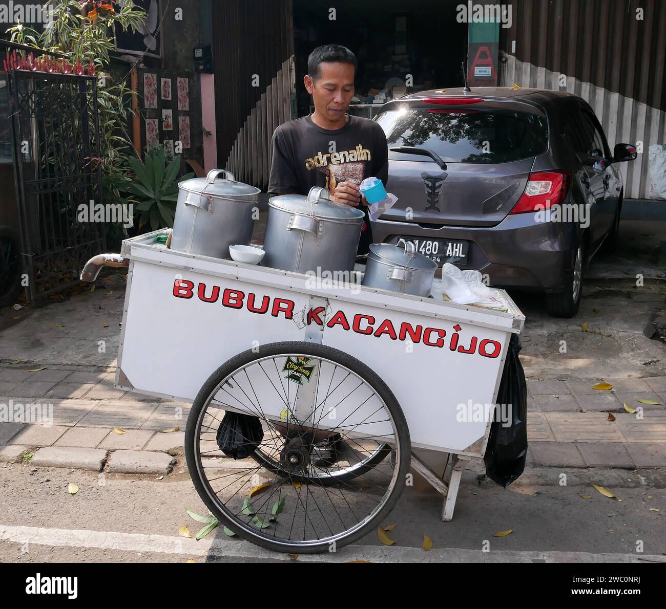 Indonesian Street Food Cart or Gerobak, a traditional push cart in ...