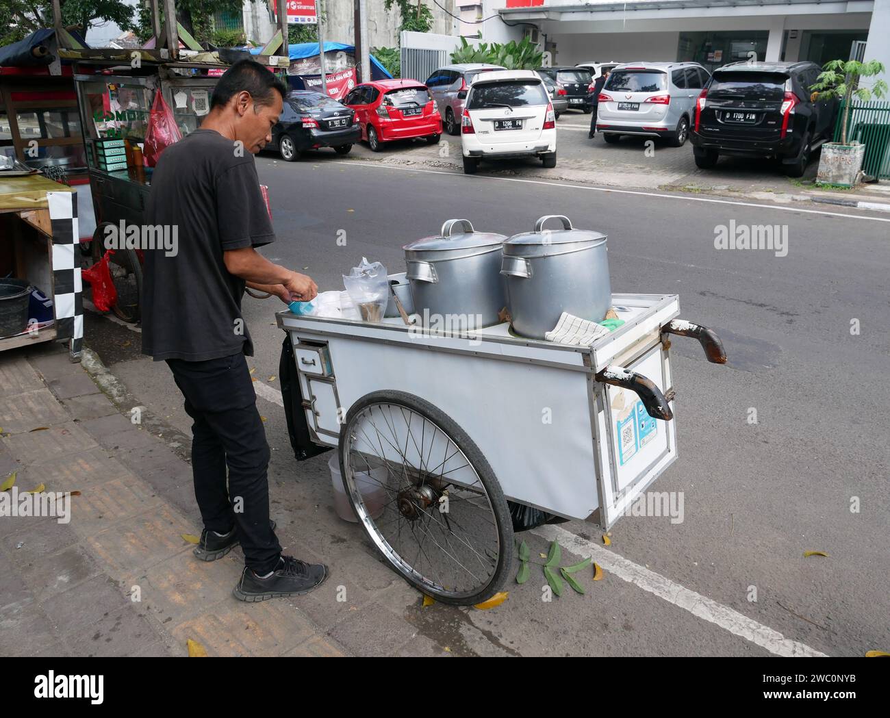 Indonesian Street Food Cart or Gerobak, a traditional push cart in ...