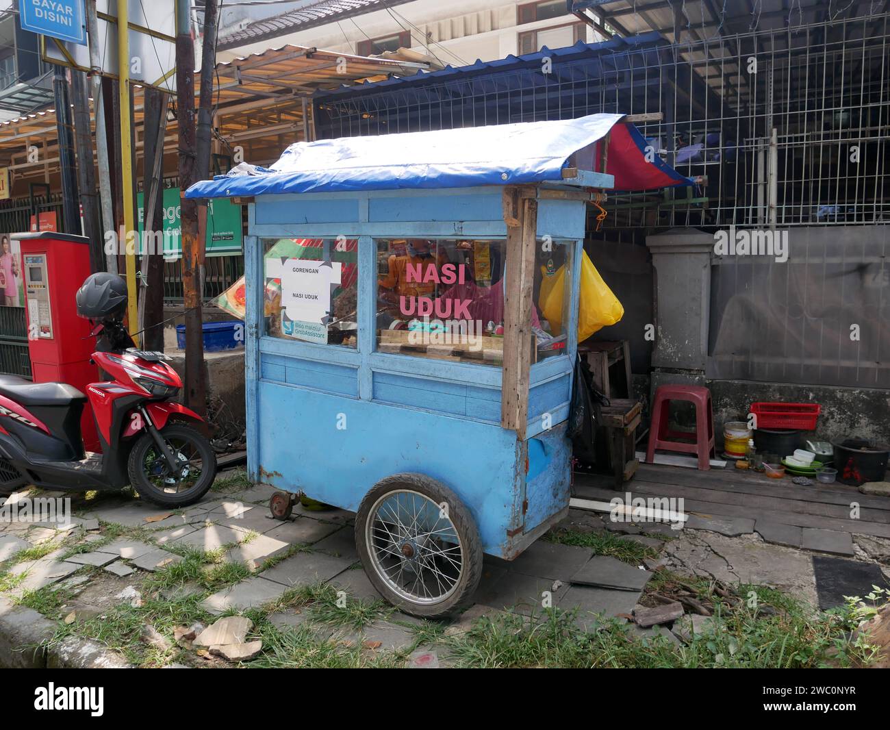 Indonesian Street Food Cart or Gerobak, a traditional push cart in ...