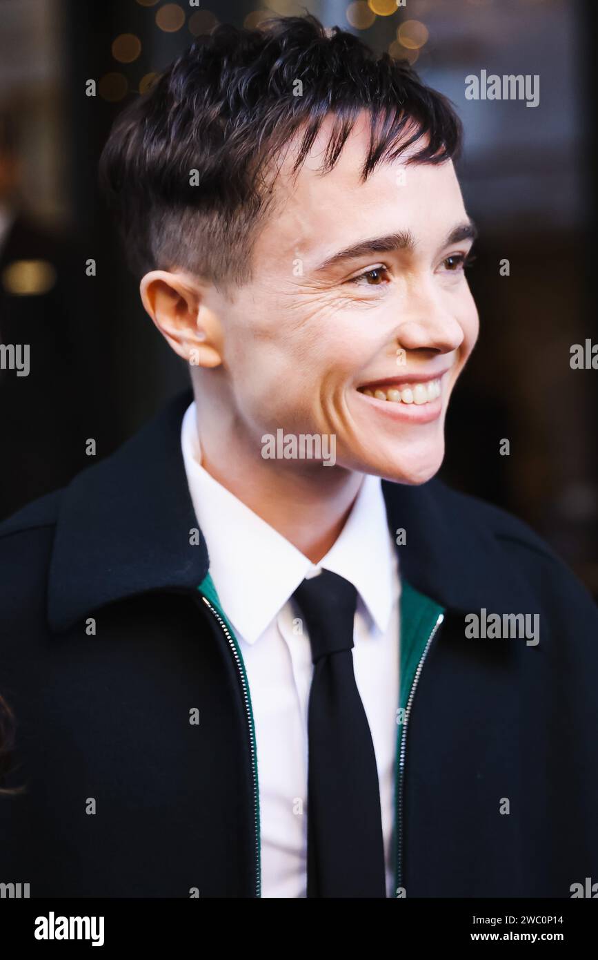 Milan, Italy. 12th Jan, 2024. Elliot Page is attending the Milan ...