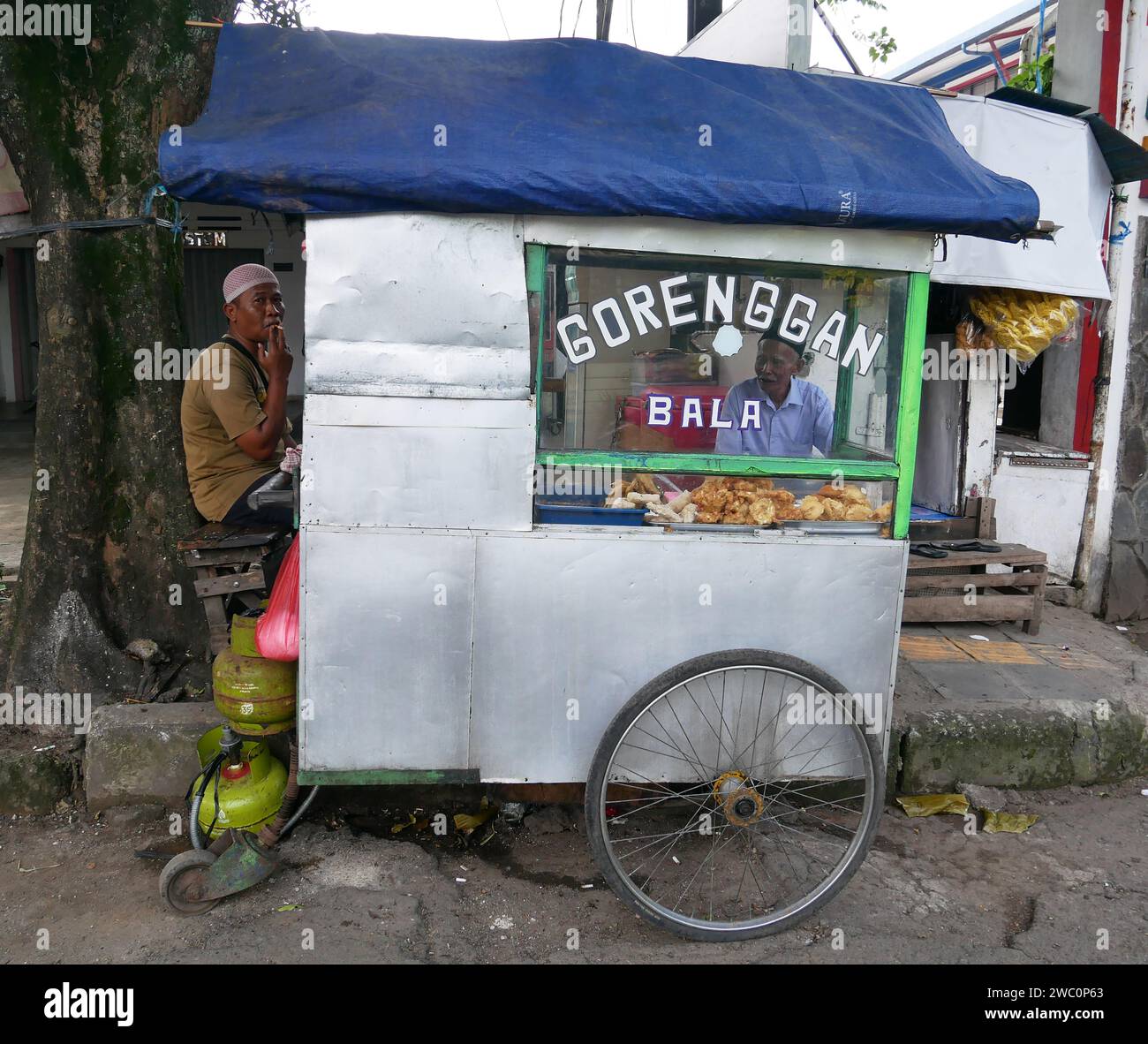 Indonesian Street Food Cart or Gerobak, a traditional push cart in ...