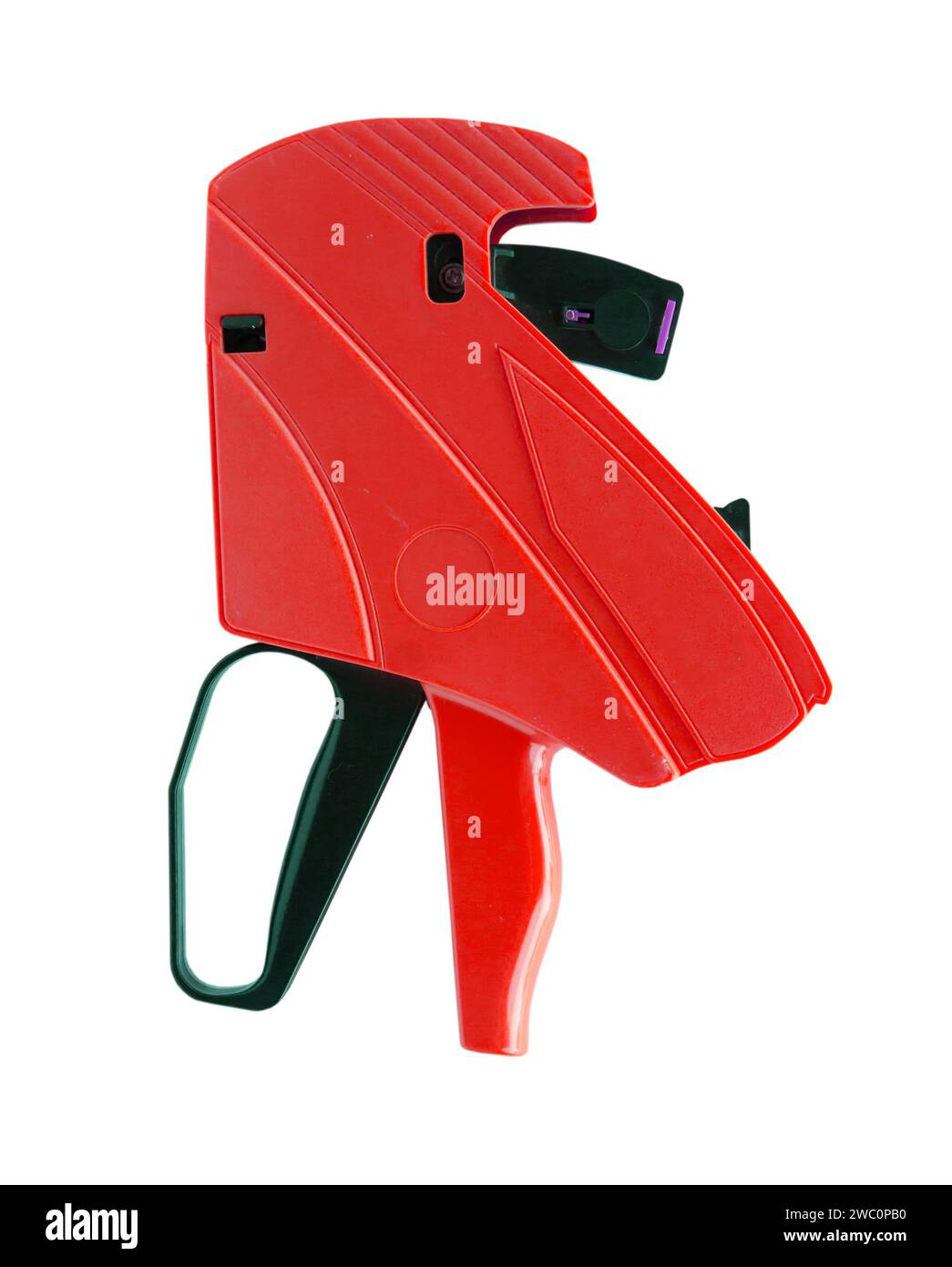 red plastic price label on white Stock Photo - Alamy