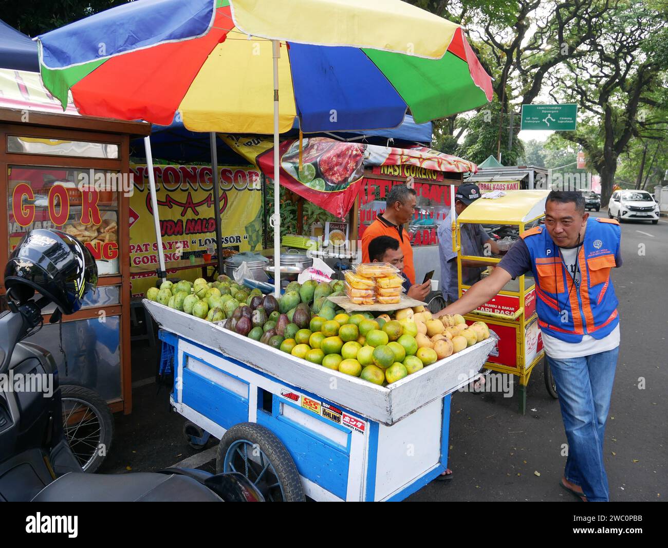 Indonesian Street Food Cart or Gerobak, a traditional push cart in ...