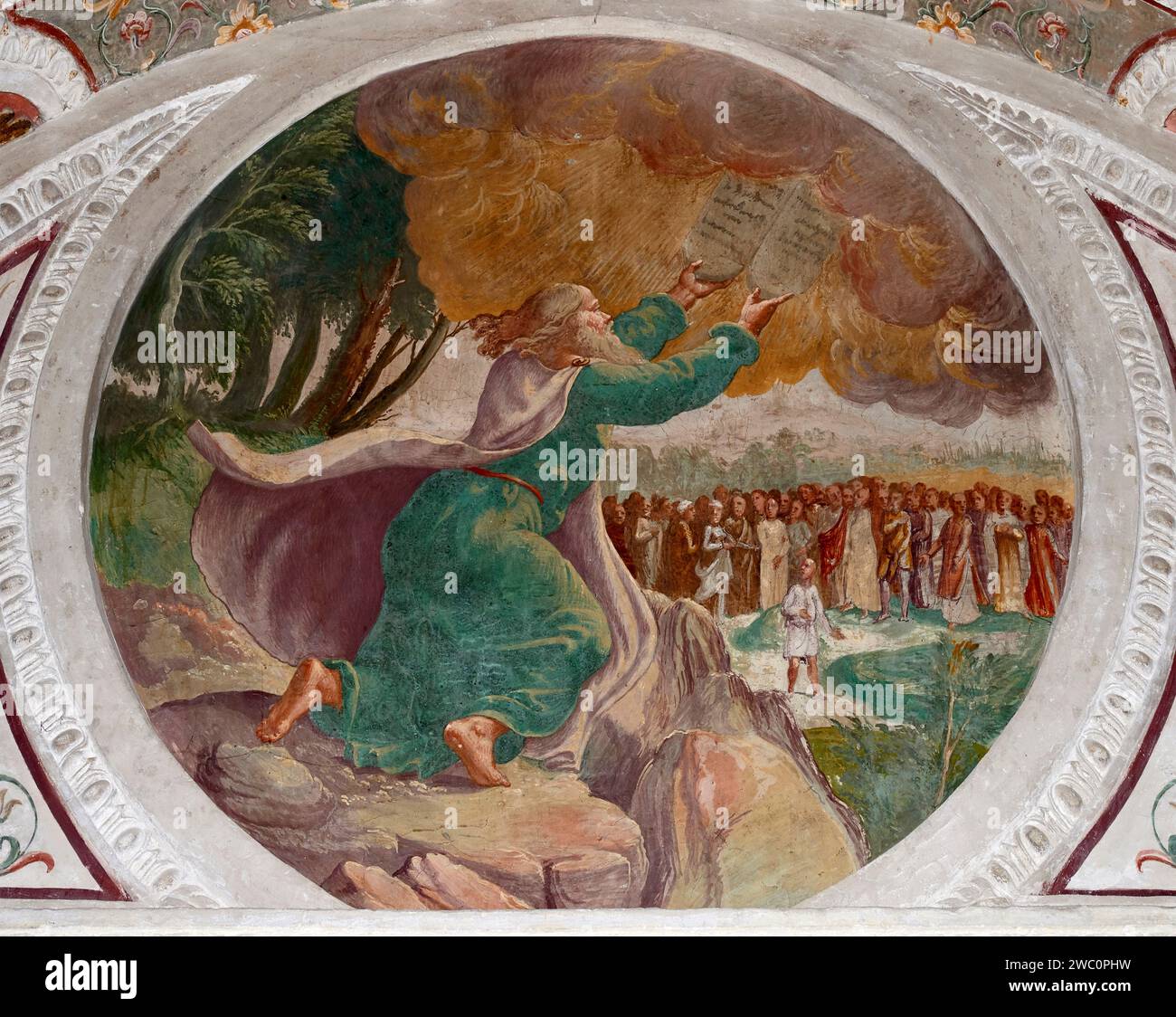 Mosè riceve le Tavole della Legge - affresco - XVI secolo - San ...
