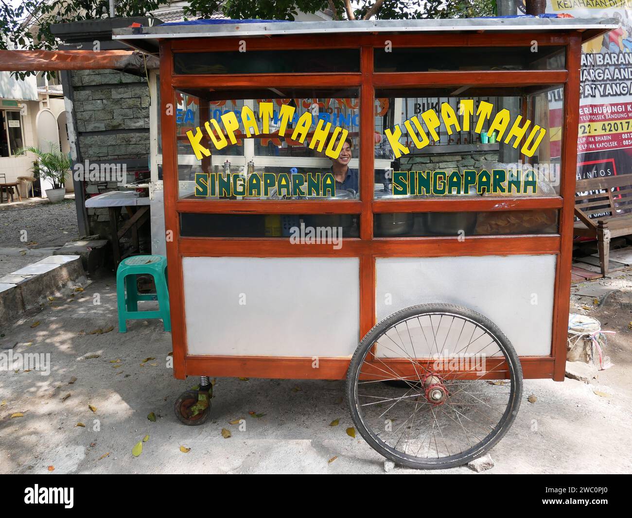 Indonesian Street Food Cart or Gerobak, a traditional push cart in ...