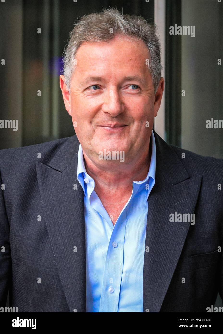 Piers Morgan, broadcaster, journalist and presenter, close up face ...